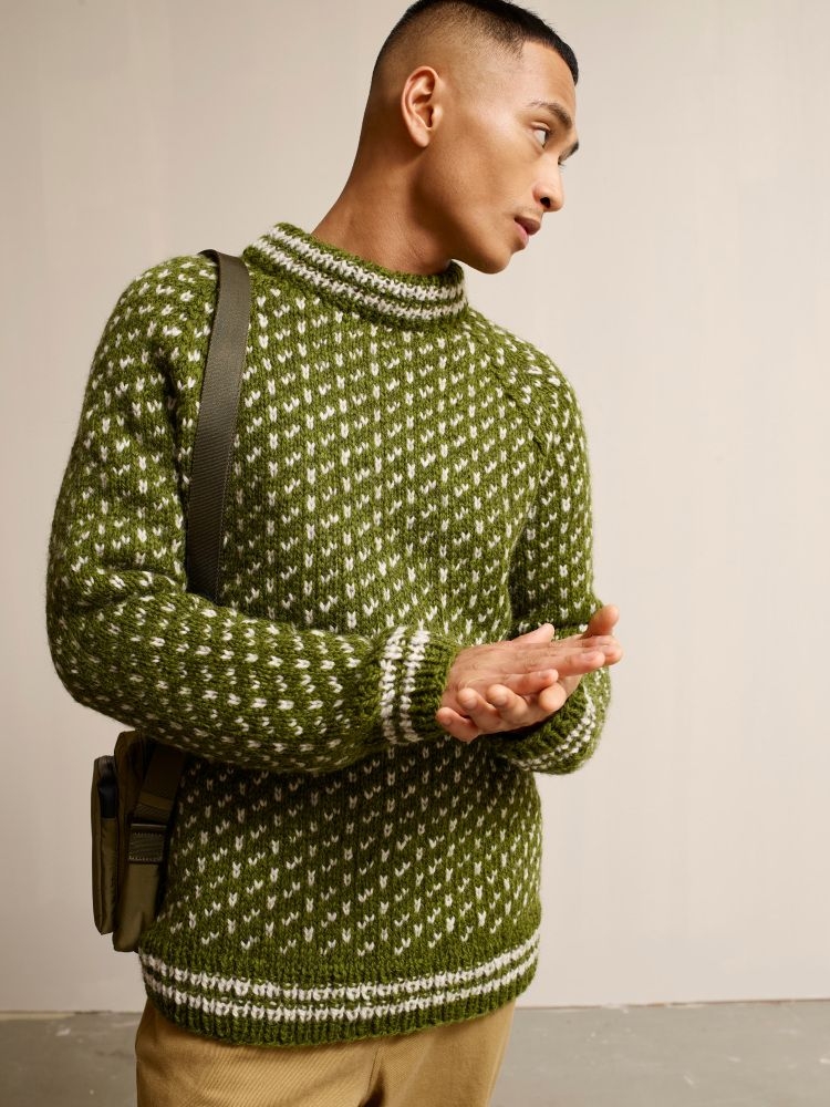 416-6 Islender herre Vams grønn Strikkepakke | Idestova As